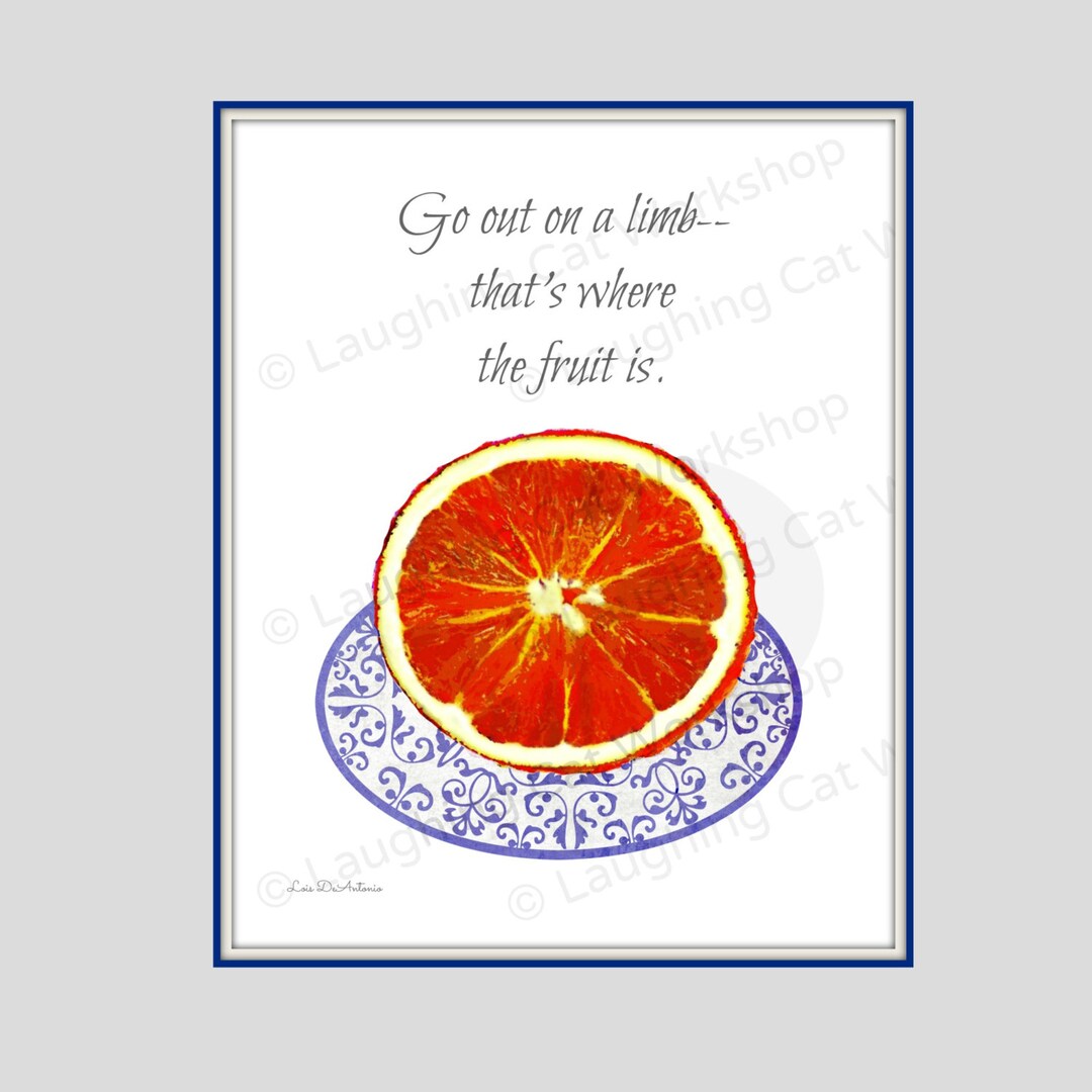 Orange Quote Print Motivational Wall Art Orange Print Inspirational ...