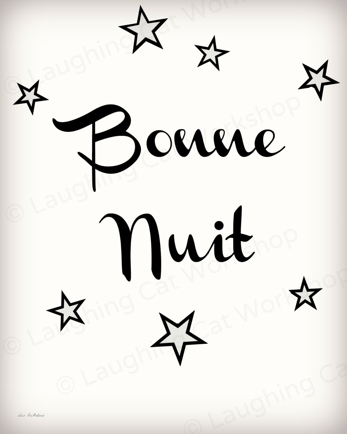 Bonne Nuit Good Night Print Cute Baby Print Cute Baby Quote Wall Art ...