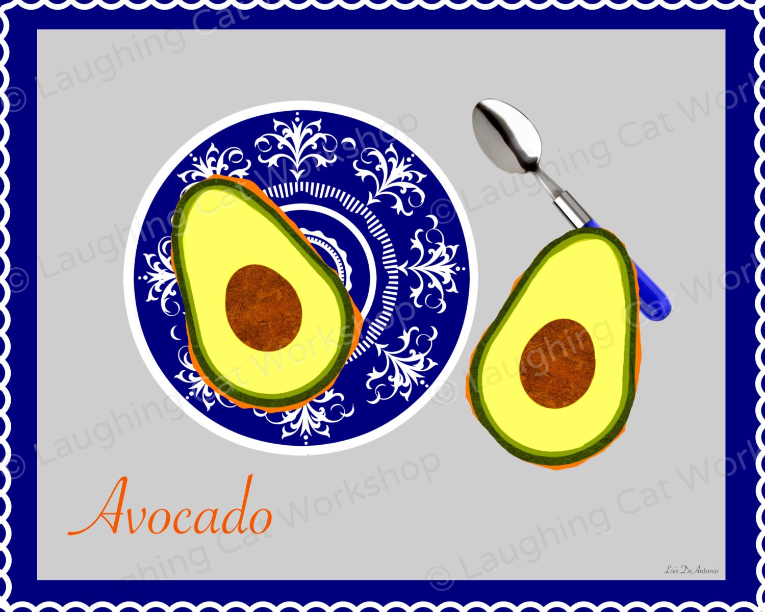 Avocado Art Print Kitchen Art Print French Country Kitchen Art | Etsy