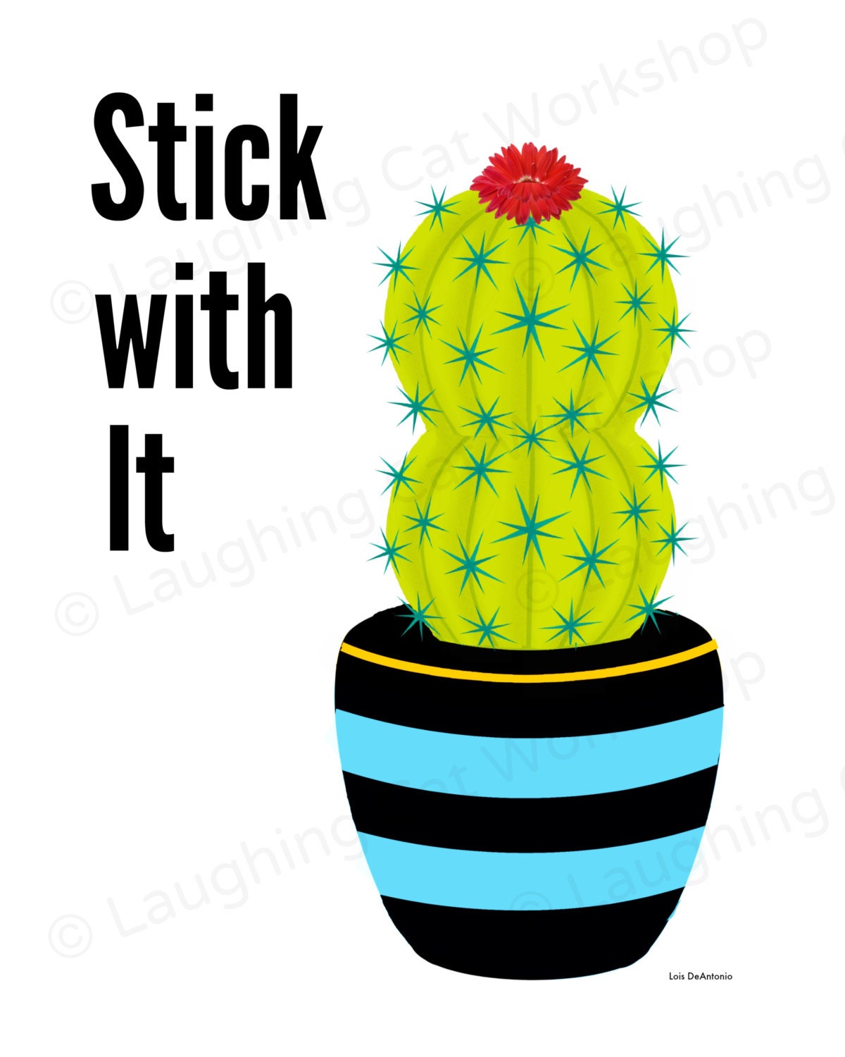 Hipster Cactus Art Funny Quote Inspirational Positive Mental Health ...