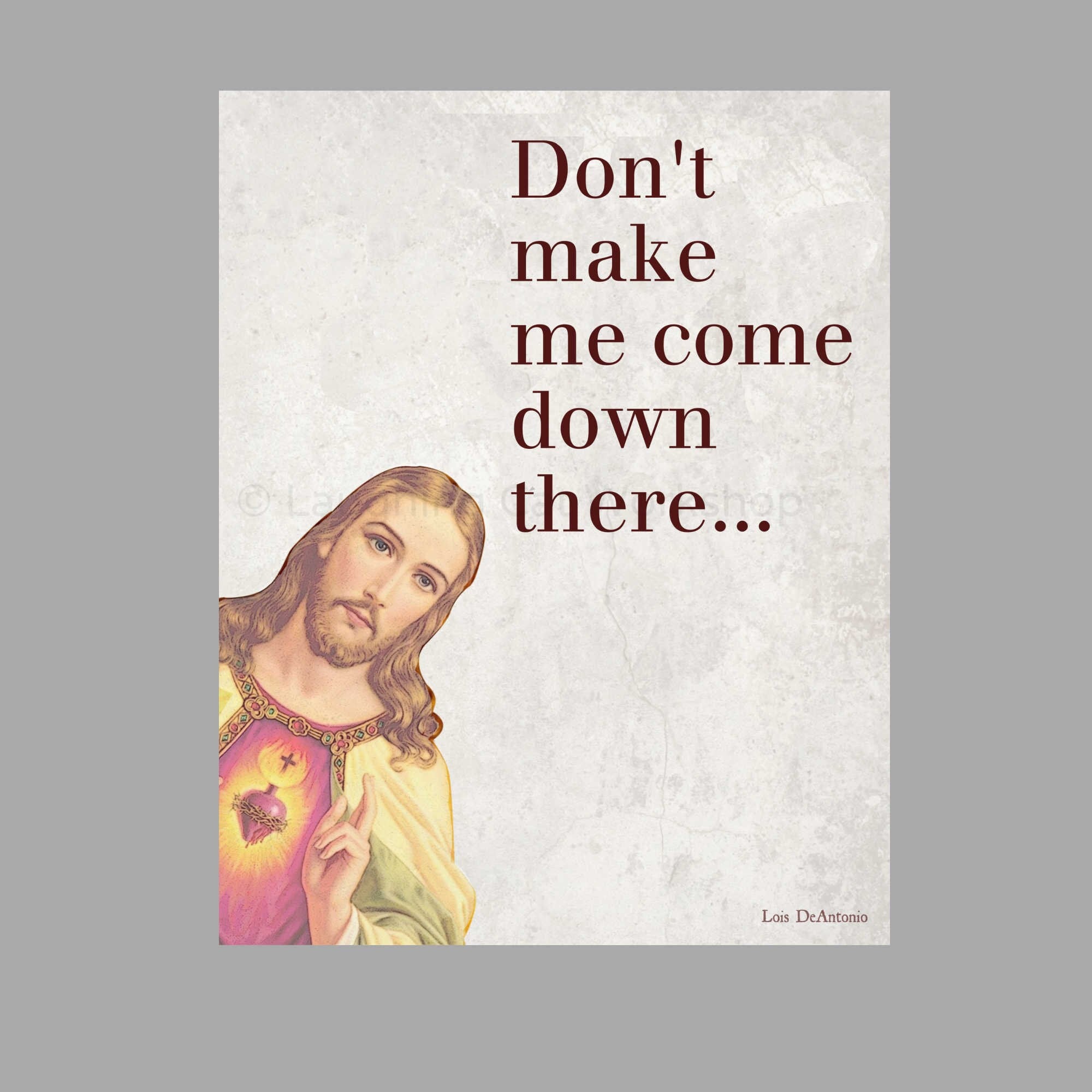 Funny God Art Whimsical Jesus Print Catholic Christian Poster Kids ...