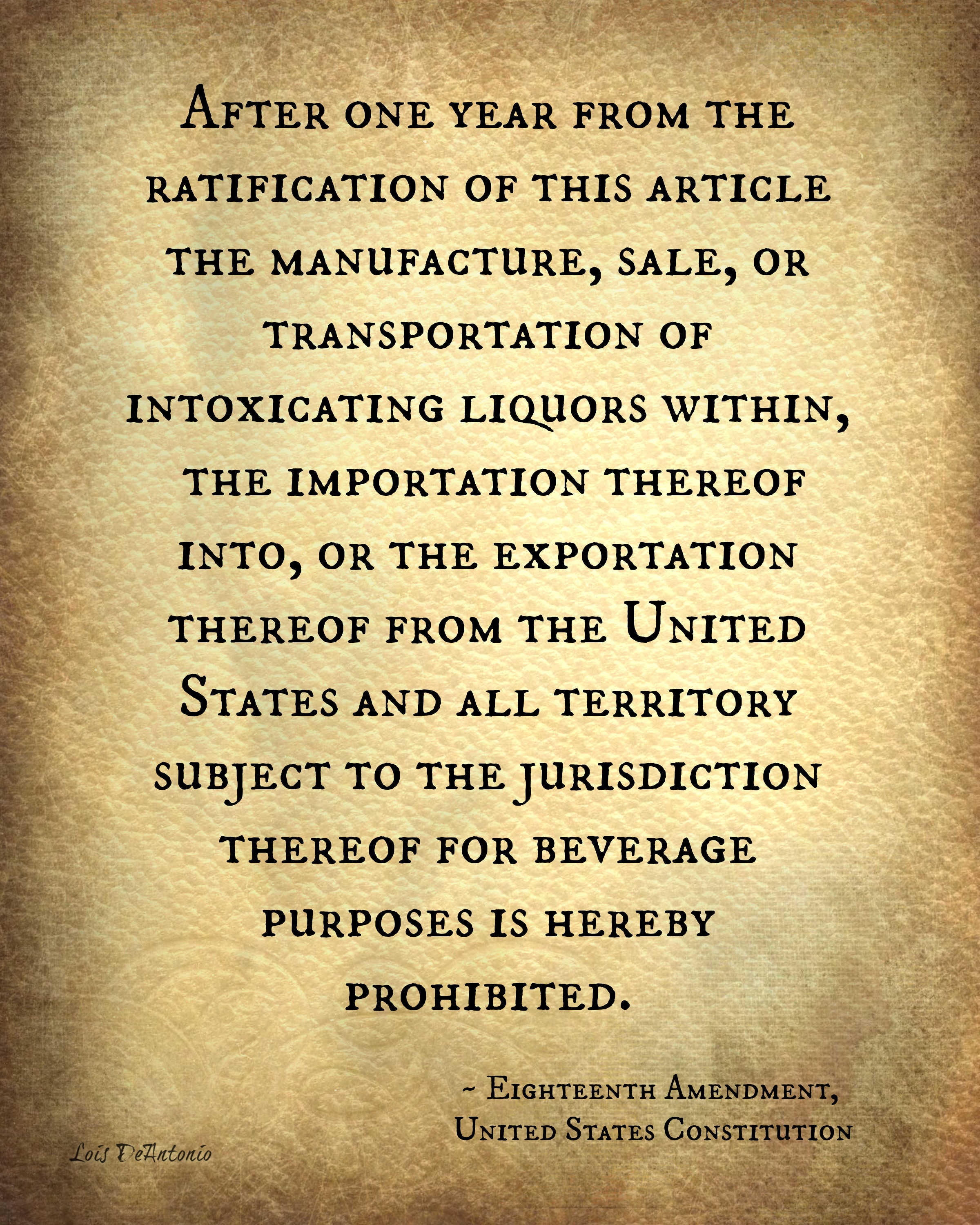 The Eighteenth Amendment