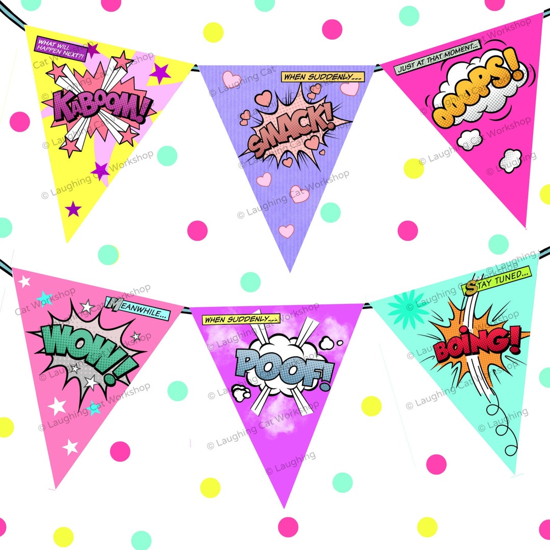 Superhero Banner Printable Children's Birthday Party Decor Kids Party ...
