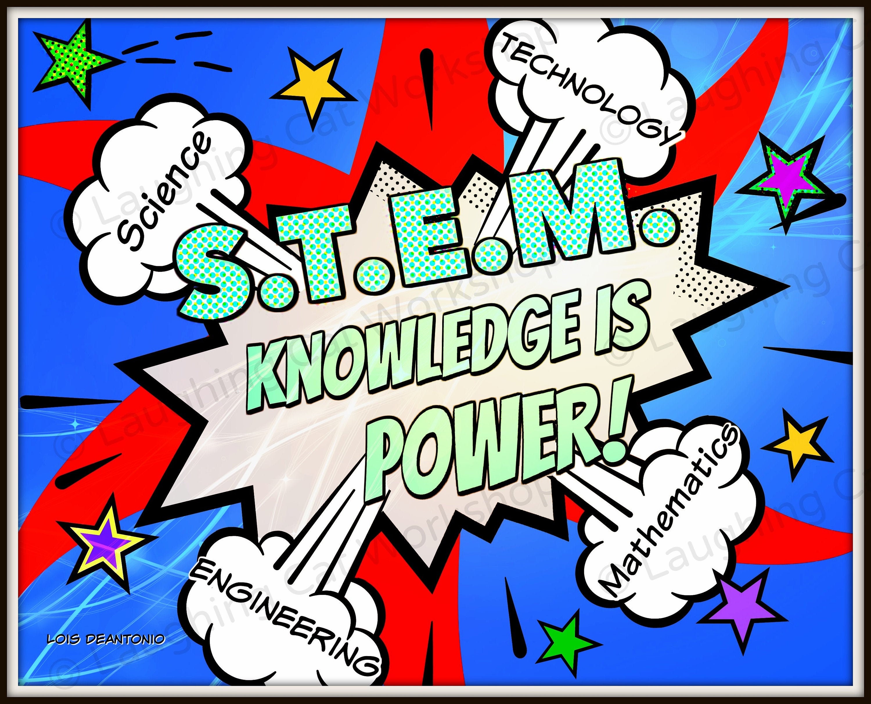 Funny Science Art Classroom Education Print Superhero Comics Back to ...