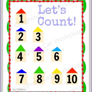 Counting Numbers Art Math Teacher Education Poster Baby Nursery Decor ...