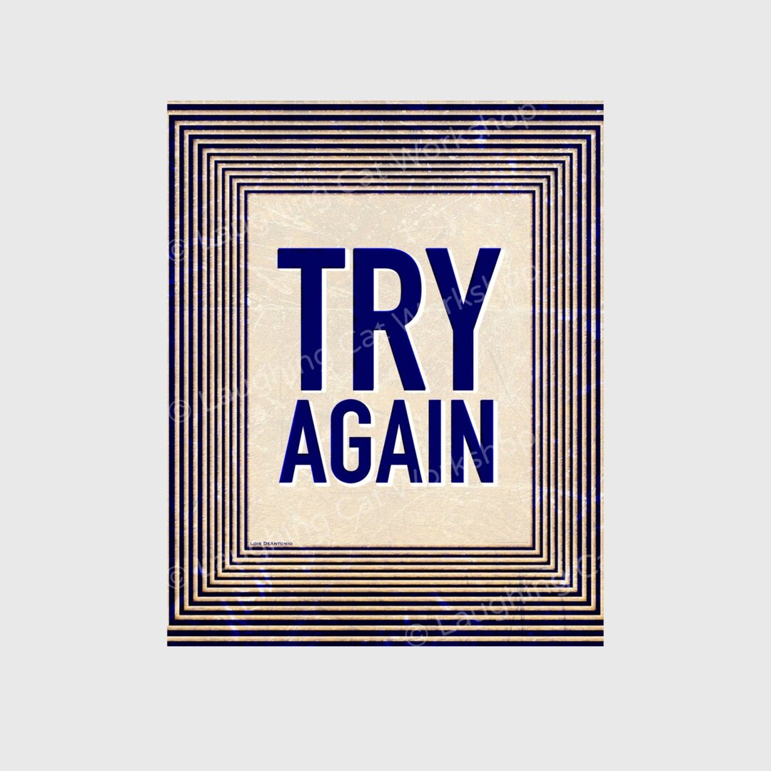 Try Again Inspirational Quote Art Teacher Back to School Counselor ...