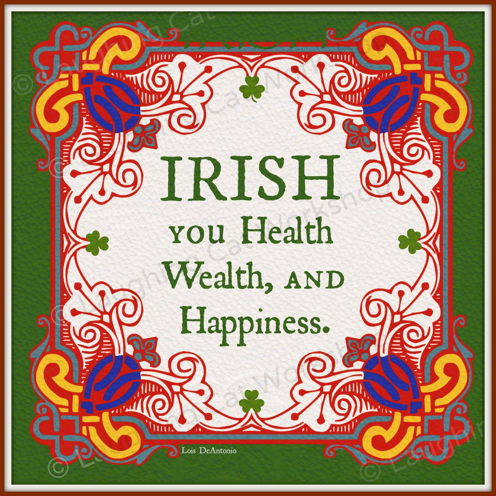 Funny Irish Art Irish Blessing Quote St Patrick Day Health Wealth ...