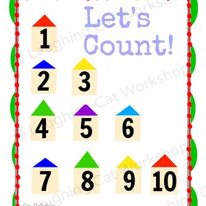 Counting Numbers Art Math Teacher Education Poster Baby Nursery Decor ...