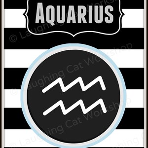 Aquarius Art Print Water Zodiac Poster Hipster Dorm Art Retro Sun Sign ...