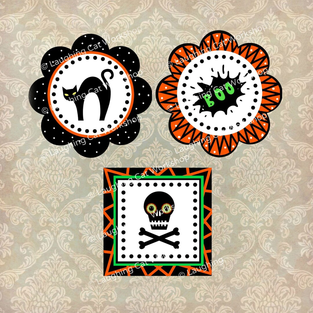 Halloween Printable Cupcake Topper Halloween Digital Download DIY Cute ...