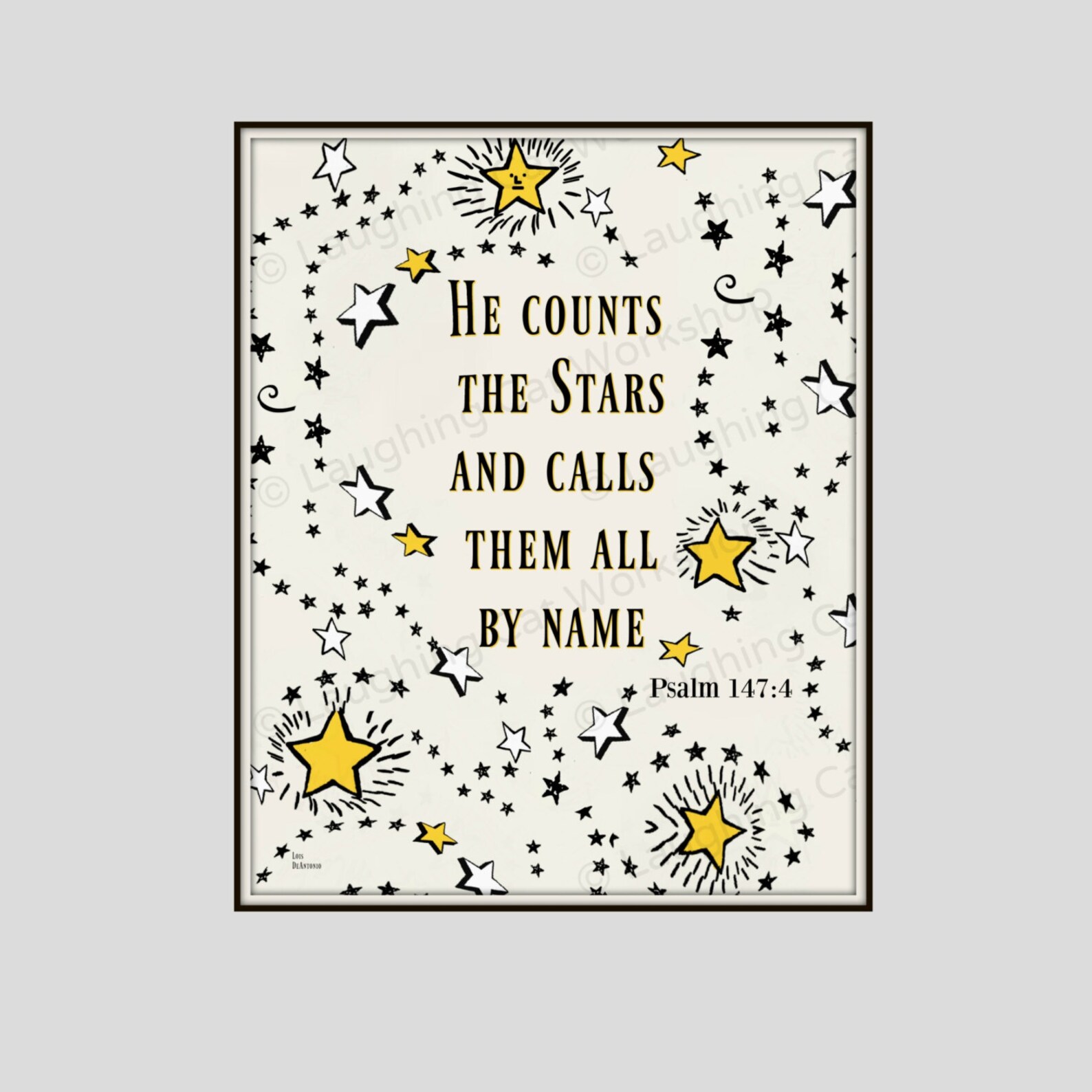 Stars Art, Bible Quote Verse Psalm Wall Decor, God Wall Art, Teen Girls ...