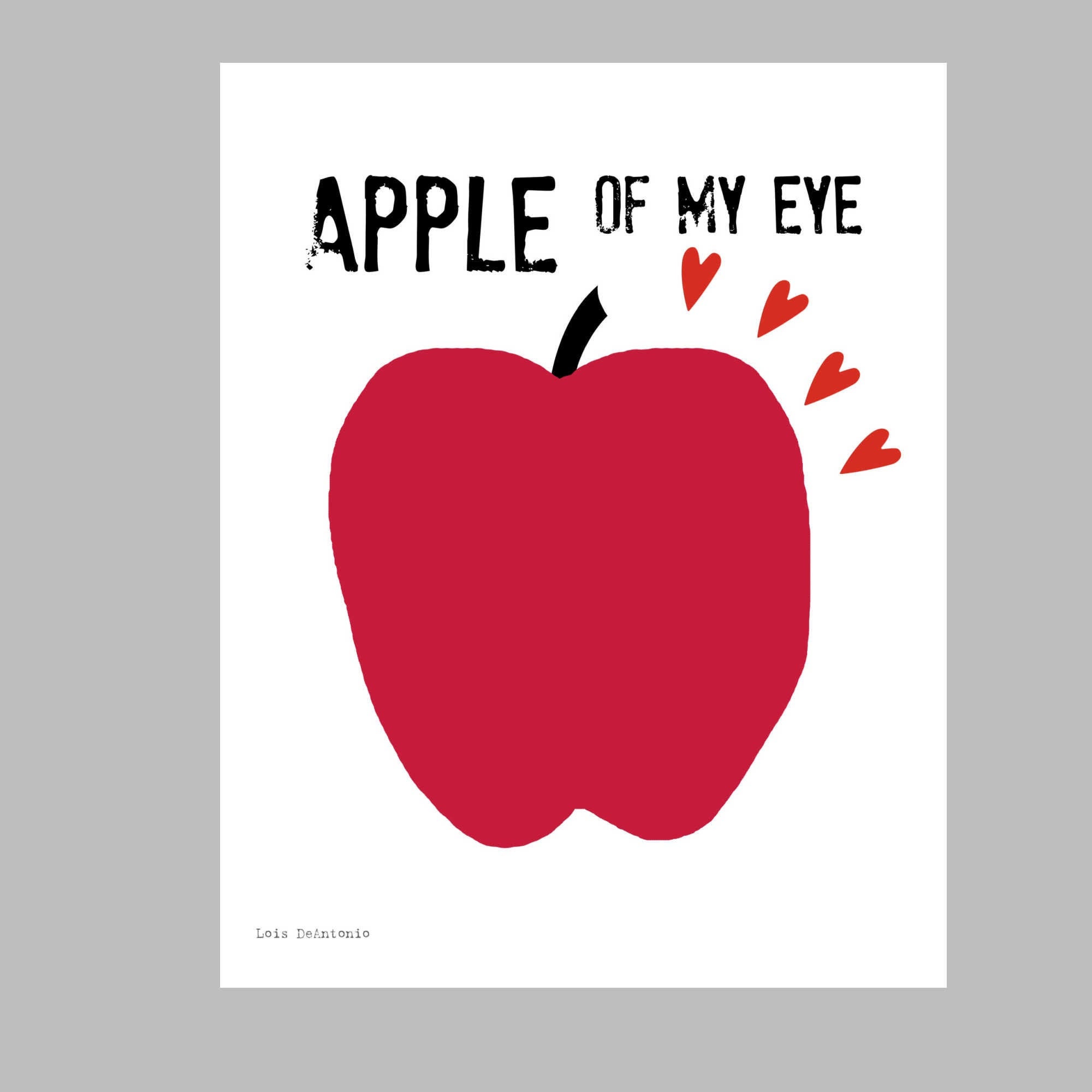 Apple of My Eye Art Red Apple Art Print Abstract Rustic Country Kitchen ...