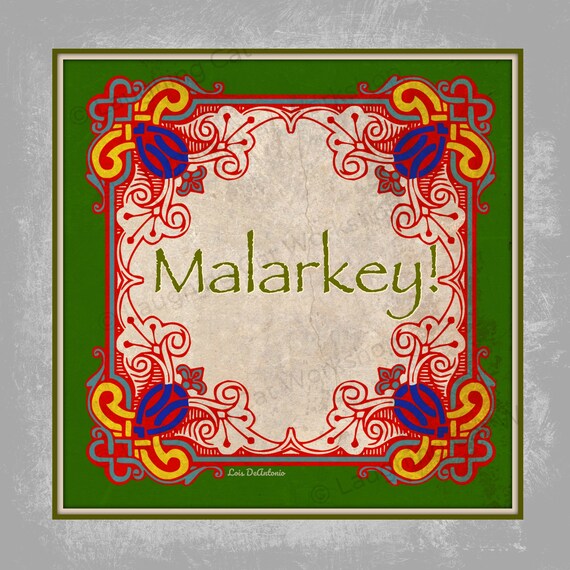 Malarkey Funny Irish Art Print Celtic Gaelic Wall Decor Irish | Etsy