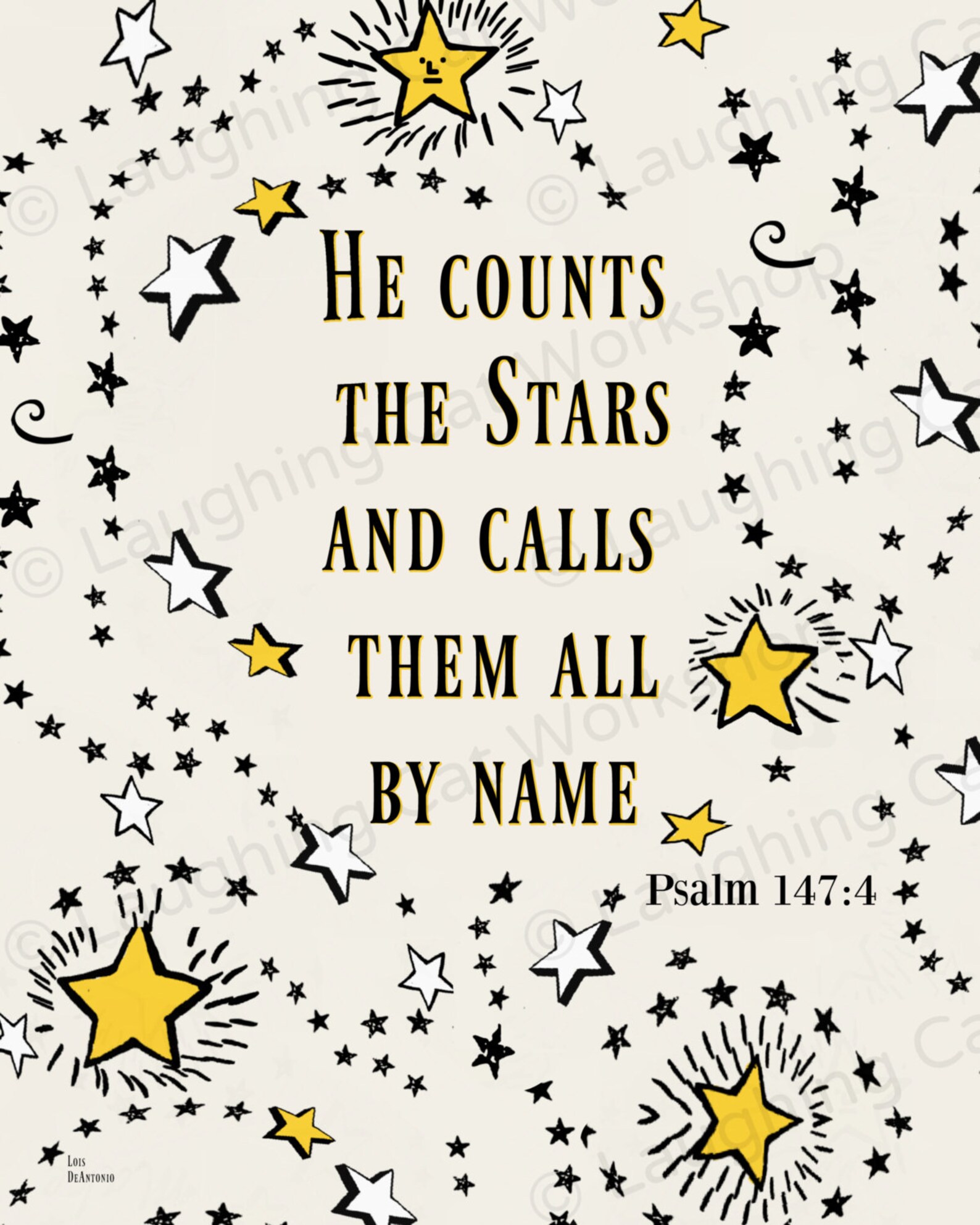 Stars Art, Bible Quote Verse Psalm Wall Decor, God Wall Art, Teen Girls ...