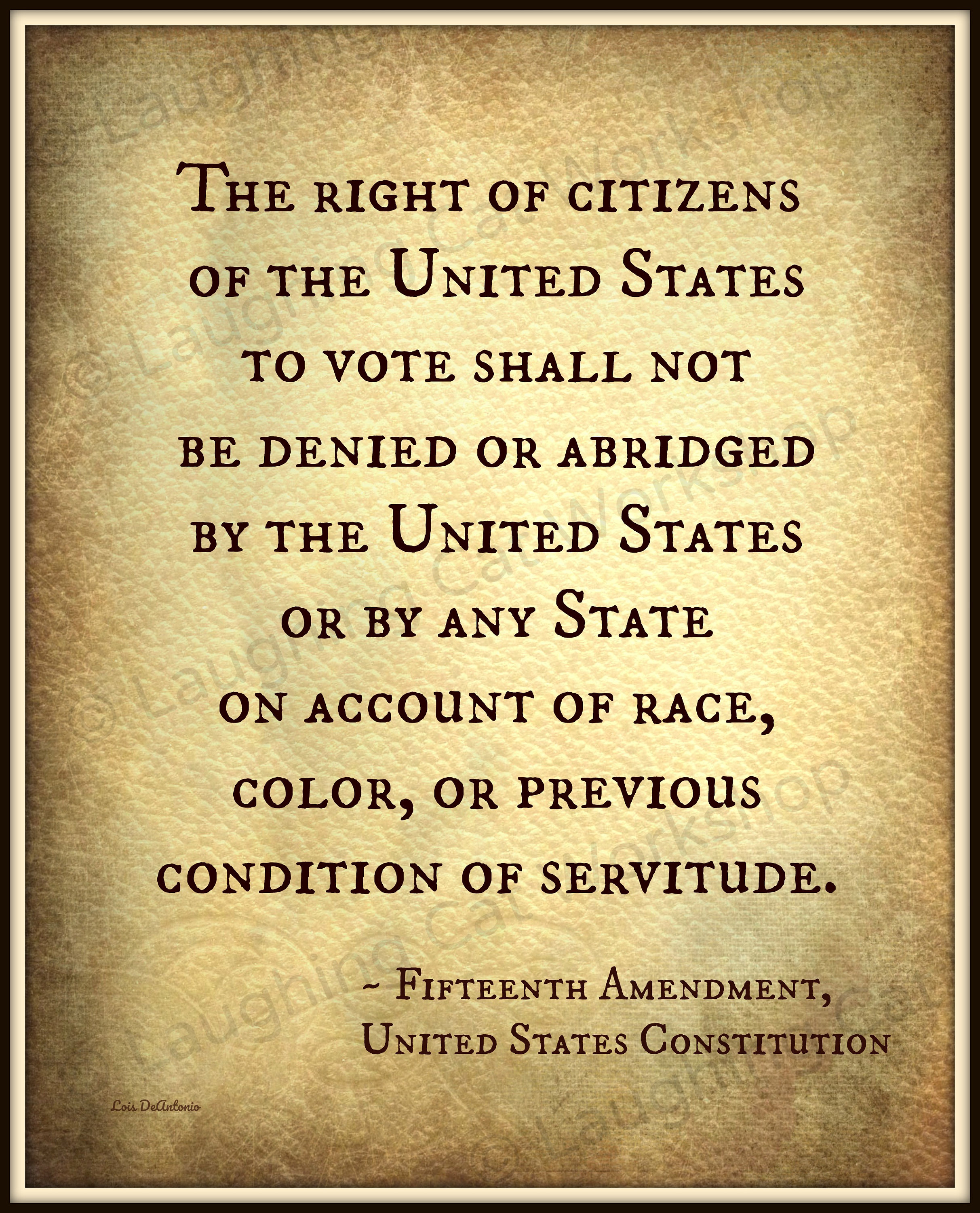 15th Amendment United States Constitution Art Print Attorney Lawyer Art ...