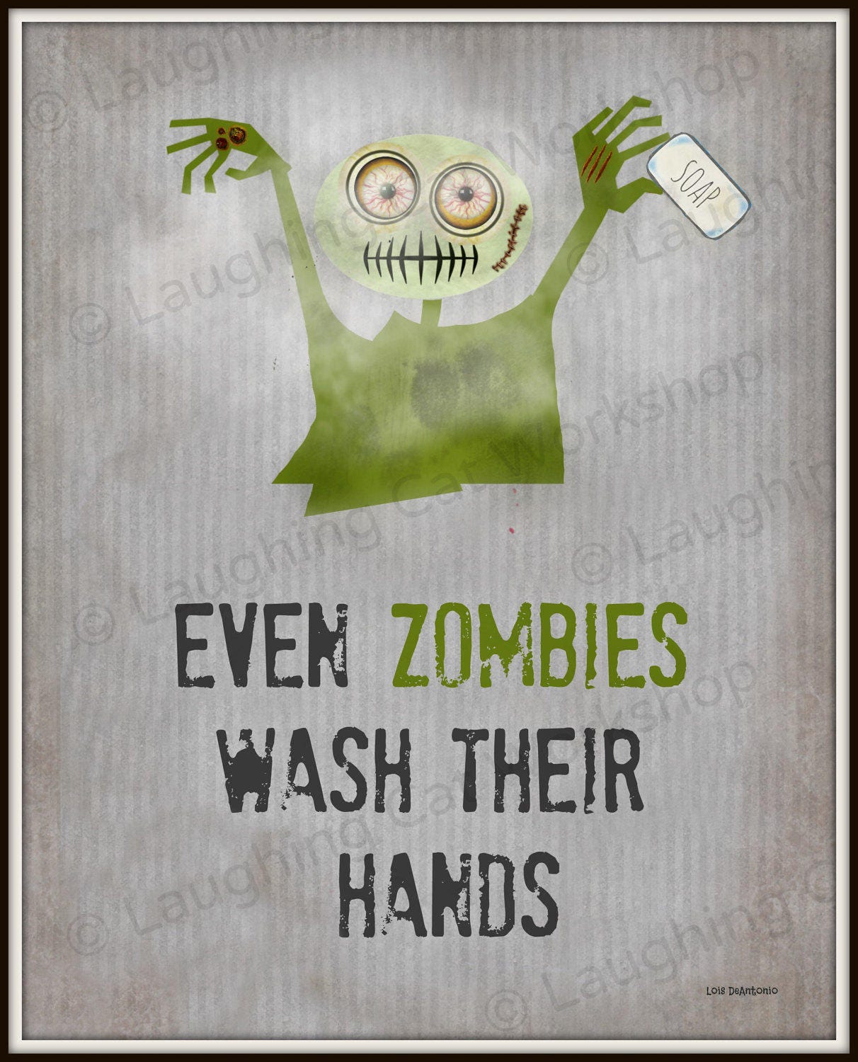 Wash Your Hands Poster COVID Disease Prevention Print Children Bathroom ...
