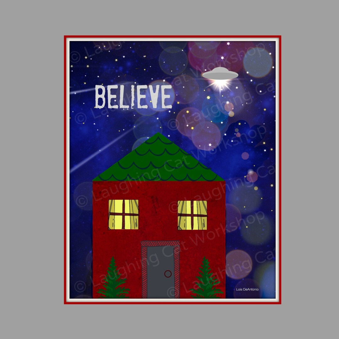 Cute Alien Nursery Print Outer Space Art Alien Art Alien Wall Decor UFO ...