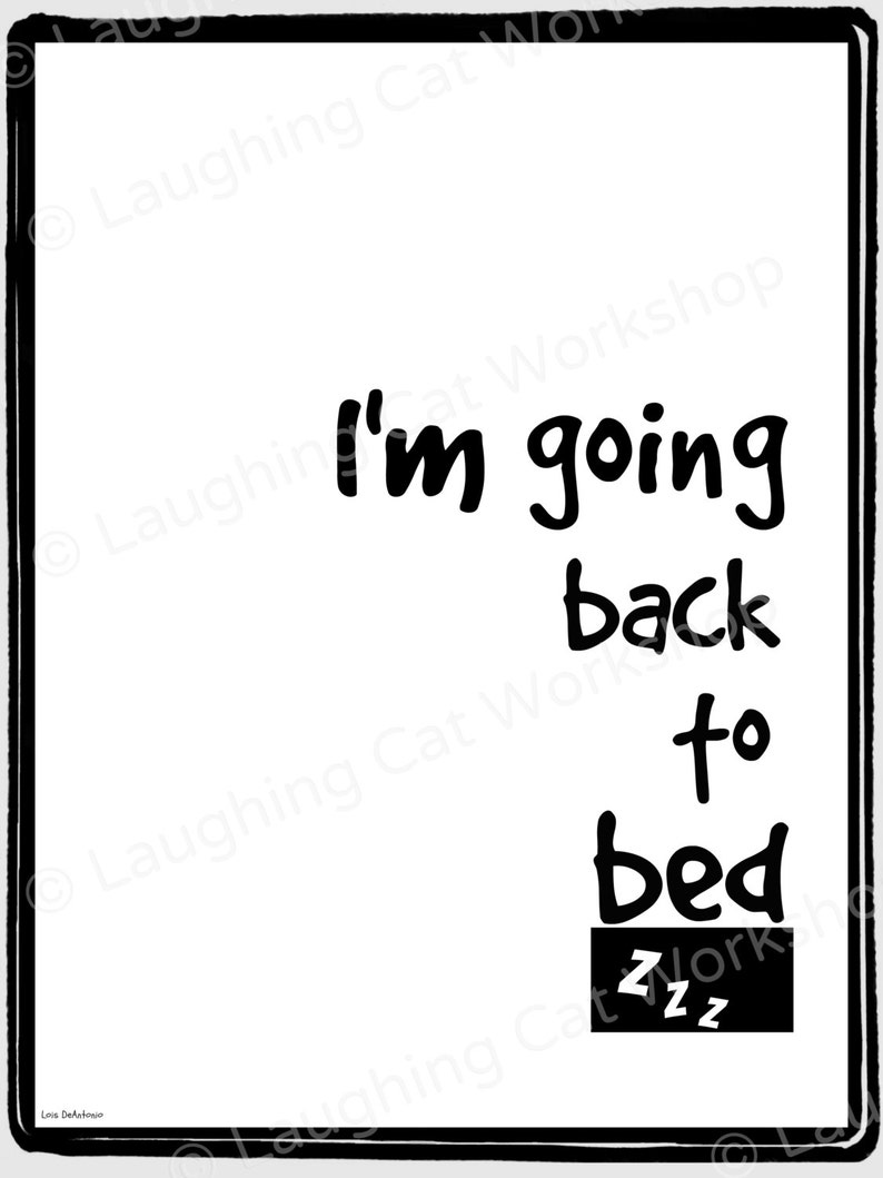 Going Back to Bed Art Print Funny Teen Girl Room Decor - Etsy