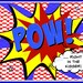 Funny comic print pop art print Pow superhero print super hero