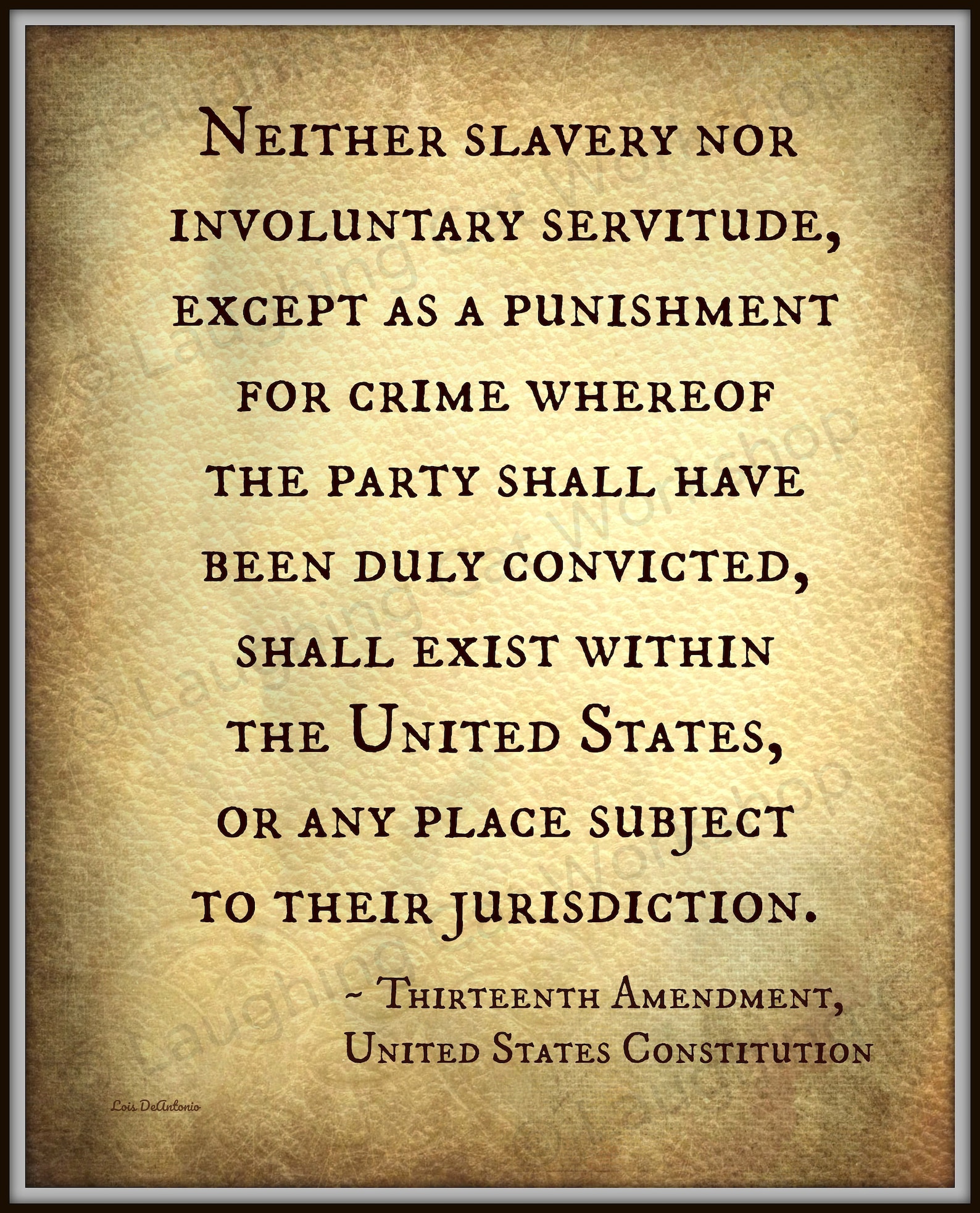Thirteenth 13th Amendment US Constitution Black Lives Matter Slavery ...