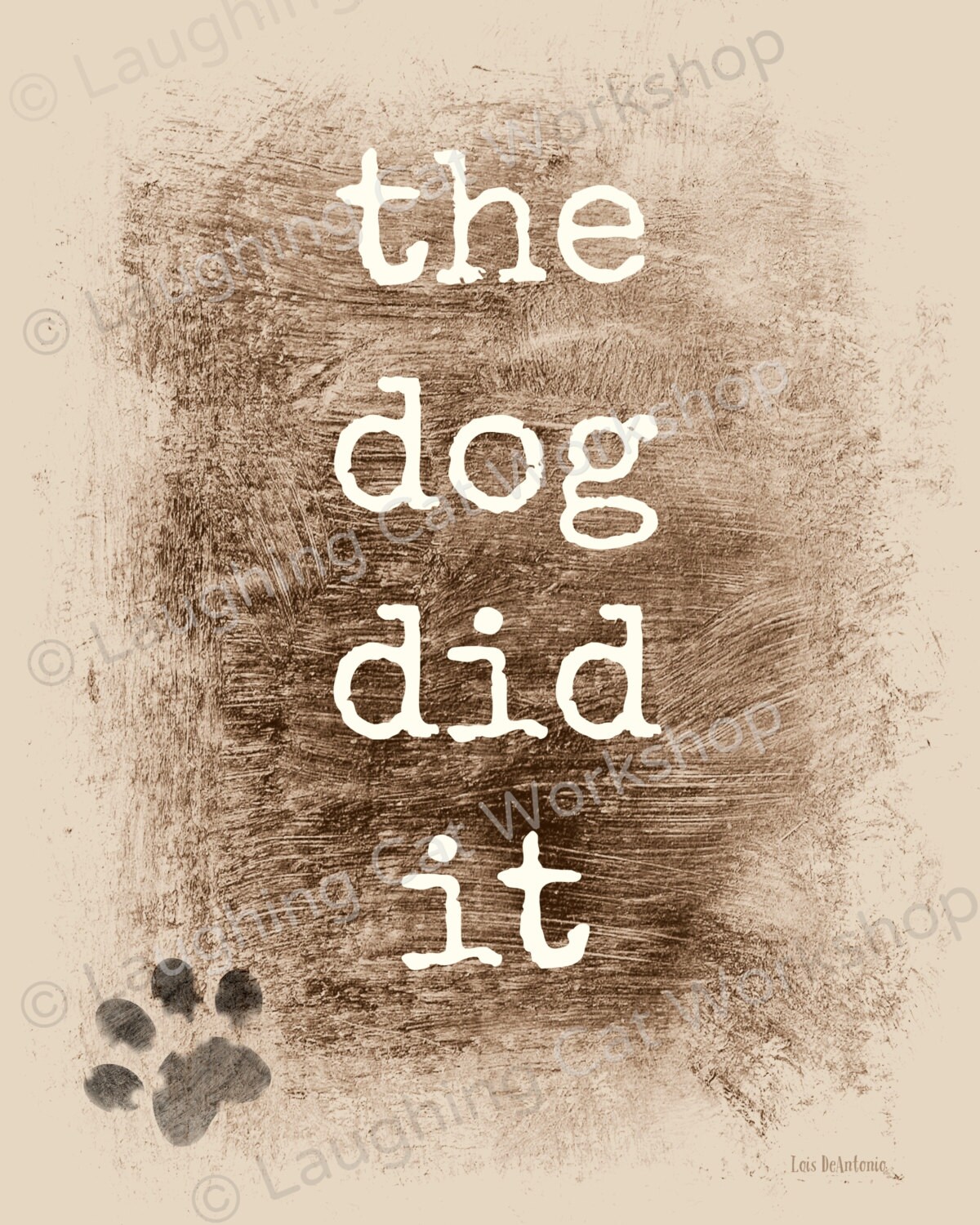 Whimsical Dog Art Print Funny Dog Quote Poster the Dog Did It Cute Dog ...