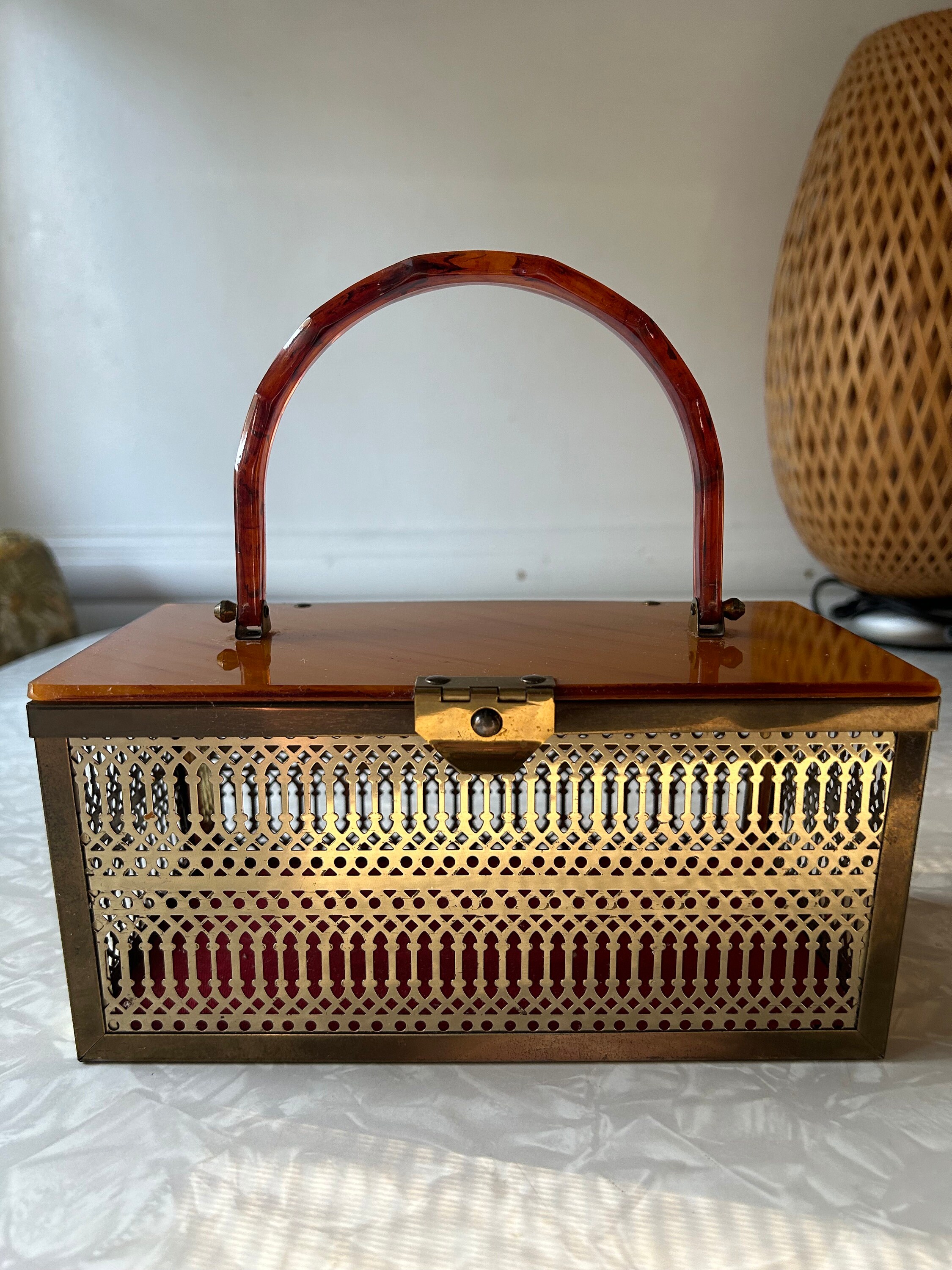 1950s Apple Juice Bakelite and Brass Purse - Etsy