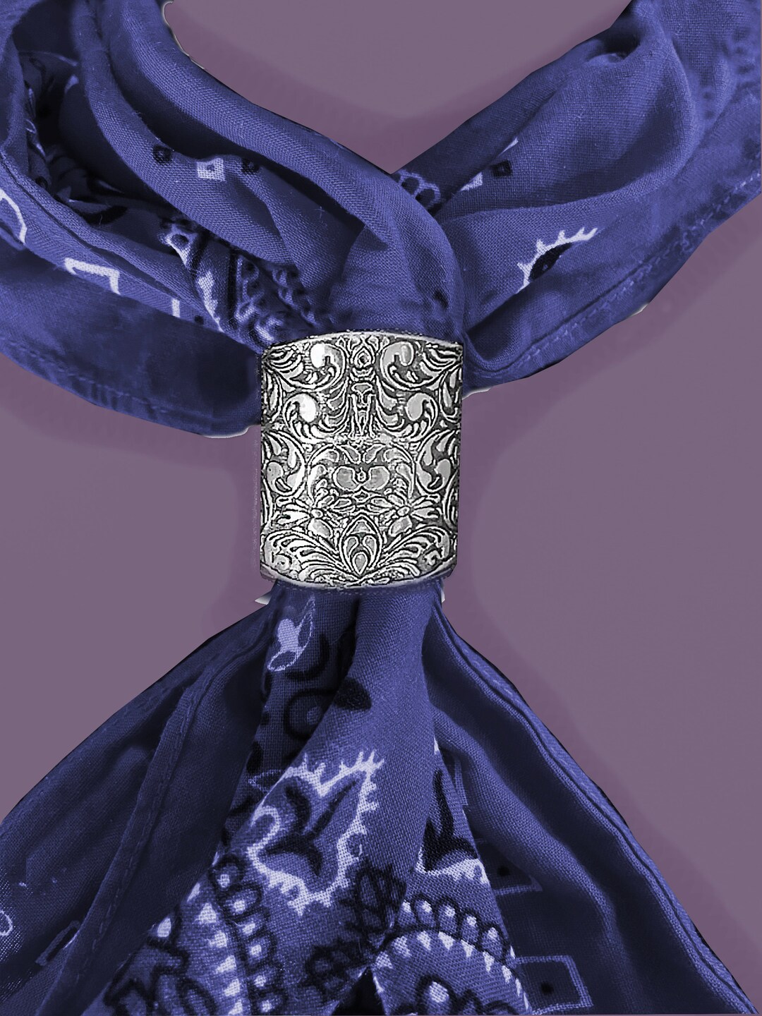 Scarf Slide With Western Saddle Detail, Polished Pewter - Etsy