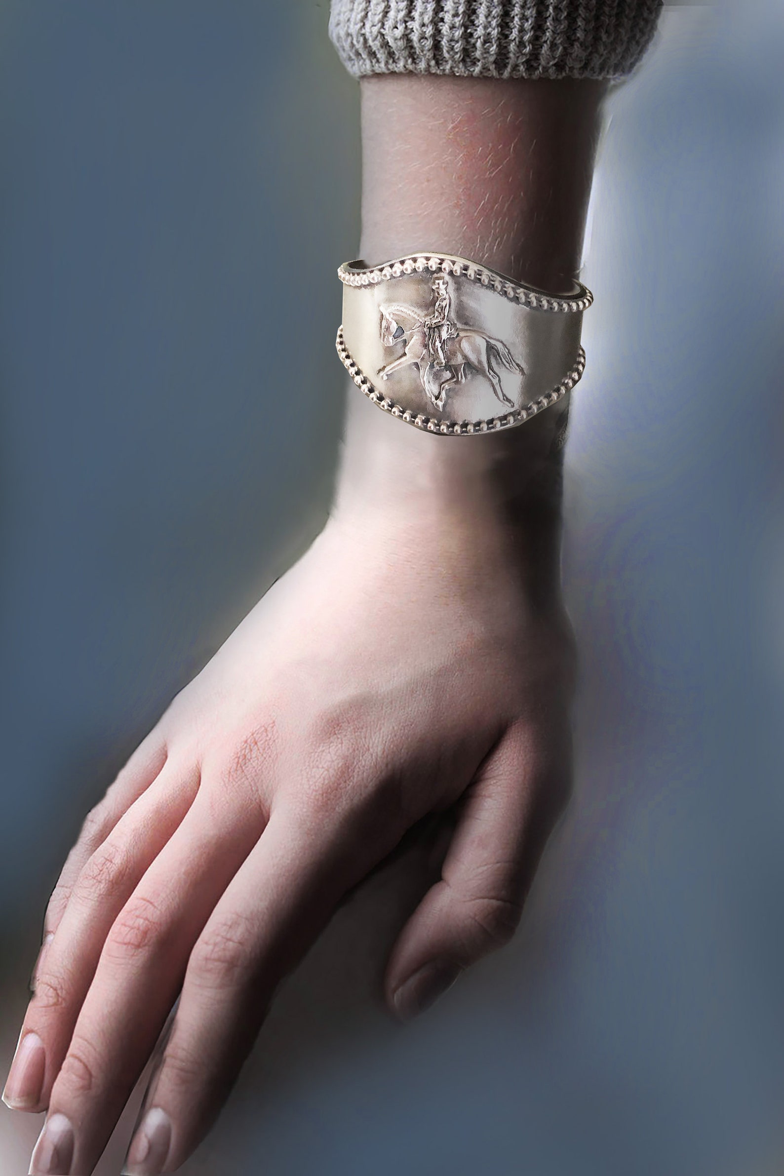 Dressage Horse Bracelet Horse & Rider in Extended Trot With - Etsy