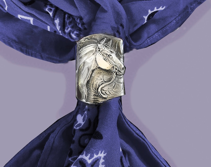 Quarter Horse Western Scarf Slide in Polished Pewter - Etsy