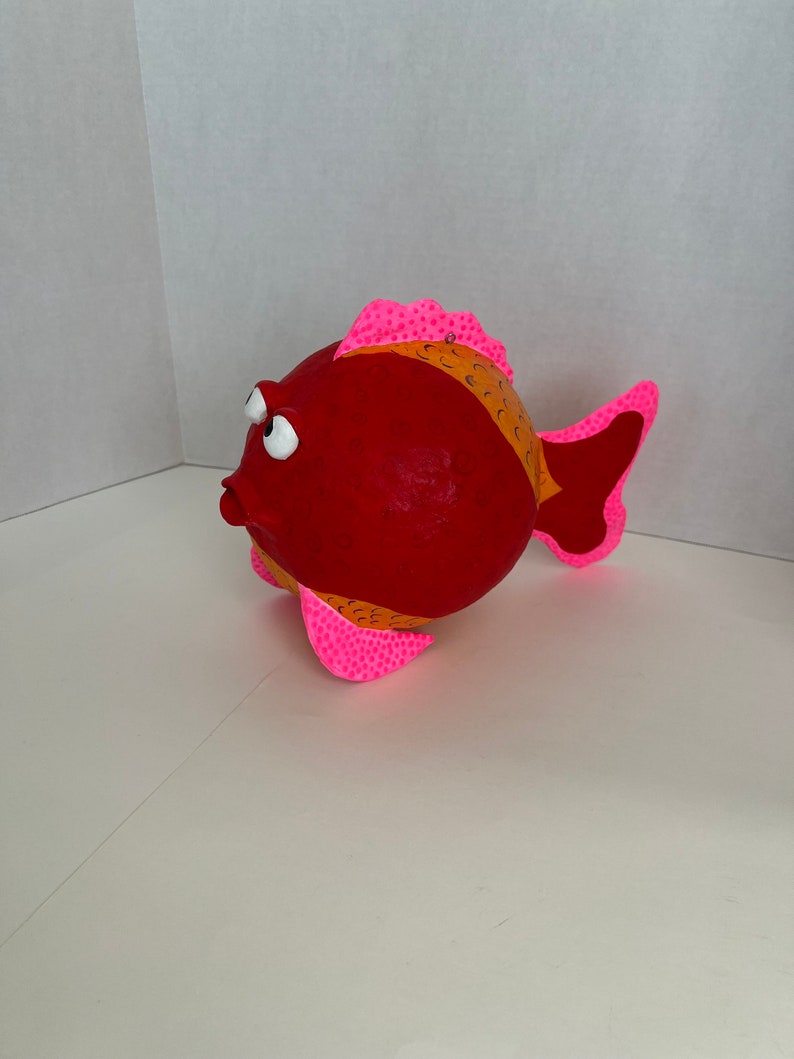 Paper Mache Red Fish - Etsy