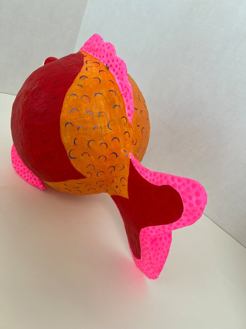Paper Mache Red Fish - Etsy