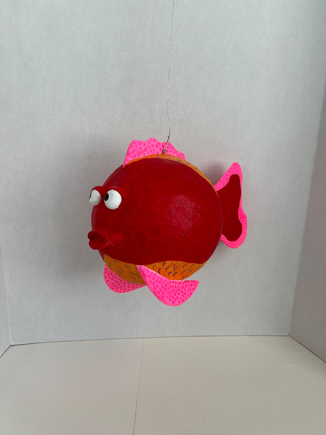 Paper Mache Red Fish - Etsy