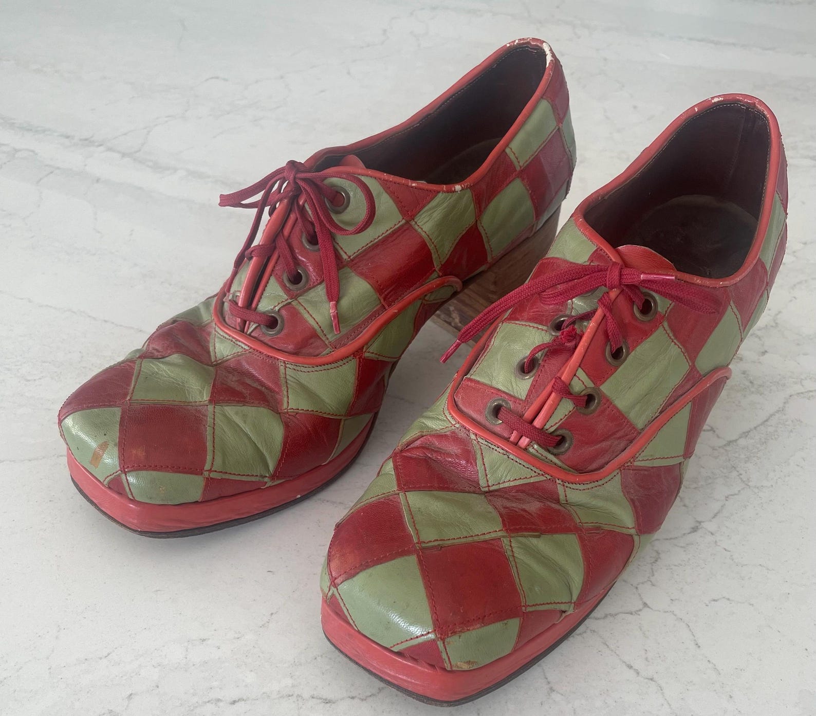 70s Vintage Terry Dehavilland Men’s Lace-up Patchwork Platform Shoes - Etsy