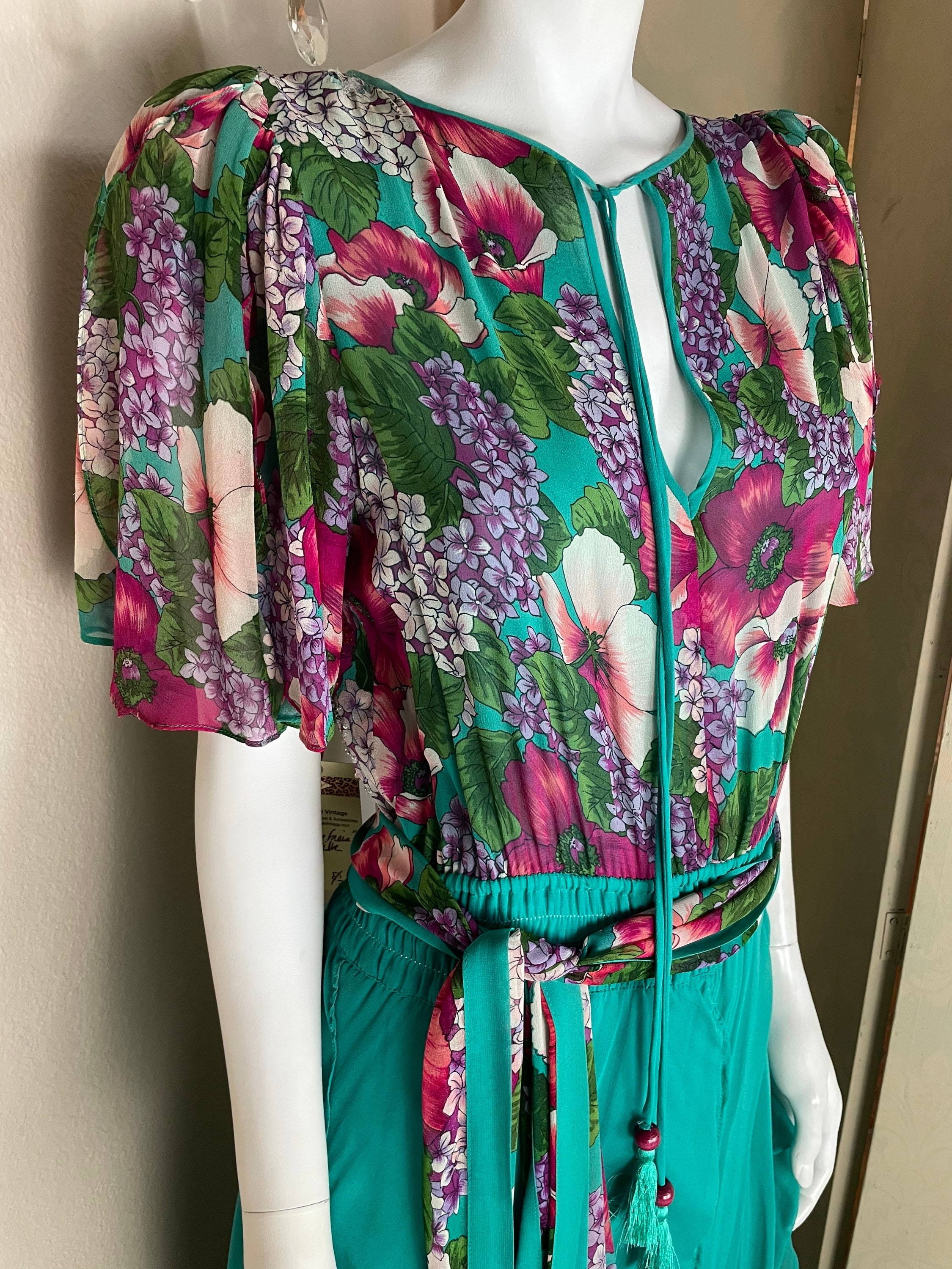 Silk Crepe De Chine Diane Freis 80s Gypsy Dress - Etsy