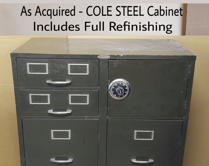 Filing Cabinet W/locking Combination Safe Compartment Vintage Metal 6 ...