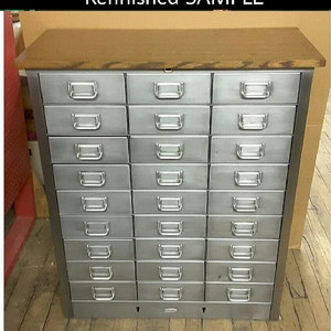 27 Drawers Vintage Refinished Organizer Cole Steel Industrial Parts ...