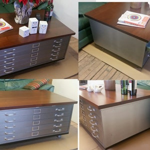 Flat File INV-56 Coffee Table Artist Print File Vintage STACOR Steel ...
