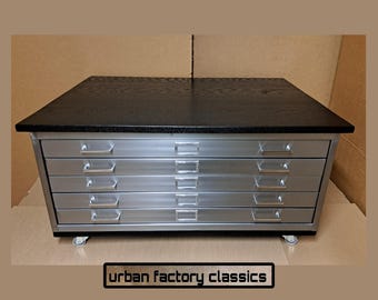 Flat File INV-56 Coffee Table Artist Print File Vintage STACOR Steel ...