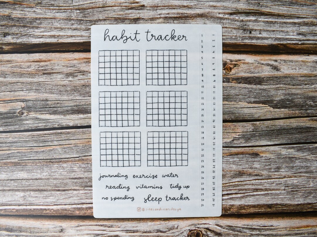 Habit Tracker Bullet Journal & Planner Sticker Sheet - Etsy