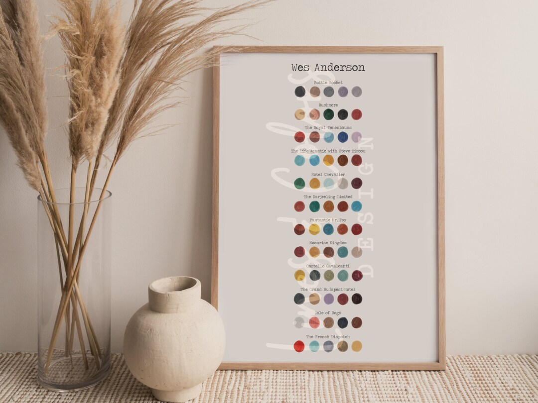 Wes Anderson Color Palettes | Digital Art Download - Etsy