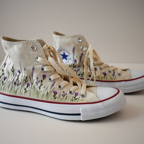 Hand Painted Floral Shoeshigh Top Custom Painted Shoescasual | Etsy