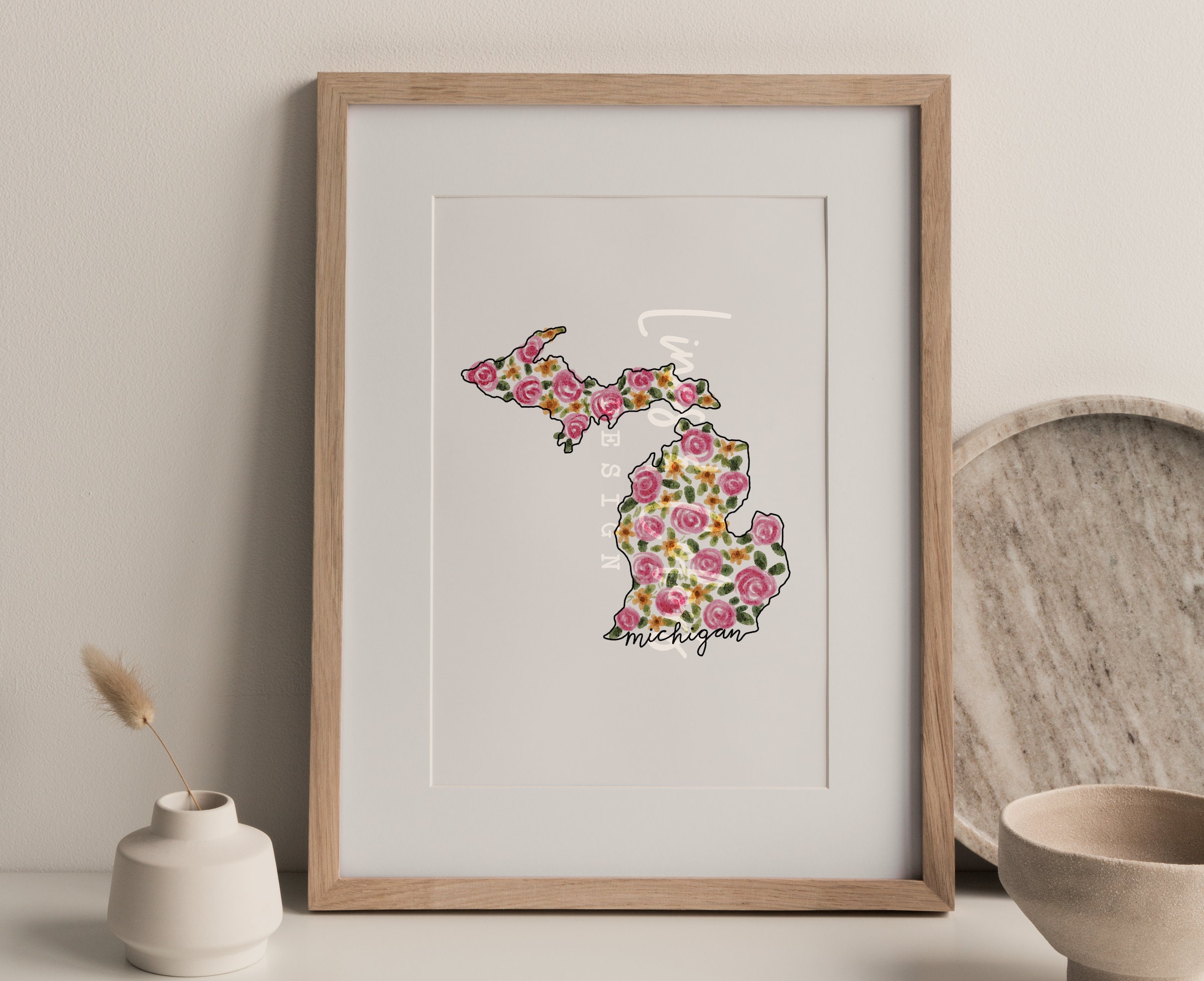 Michigan State Outline Digital Art Print - Etsy