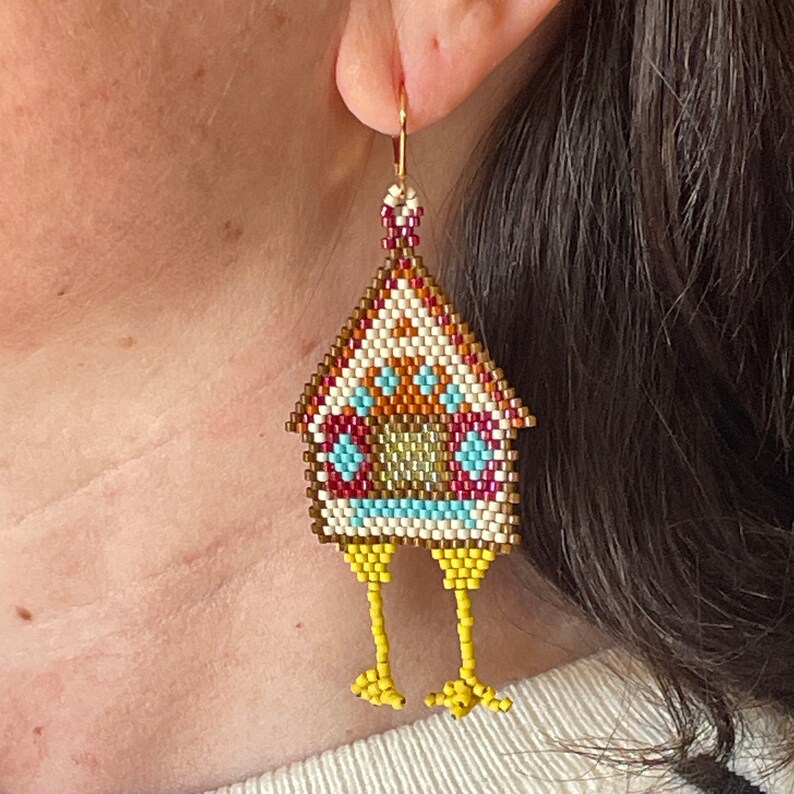 Baba Yaga Hut Earrings, House on Chicken Legs Earrings, Slavic Folklore ...