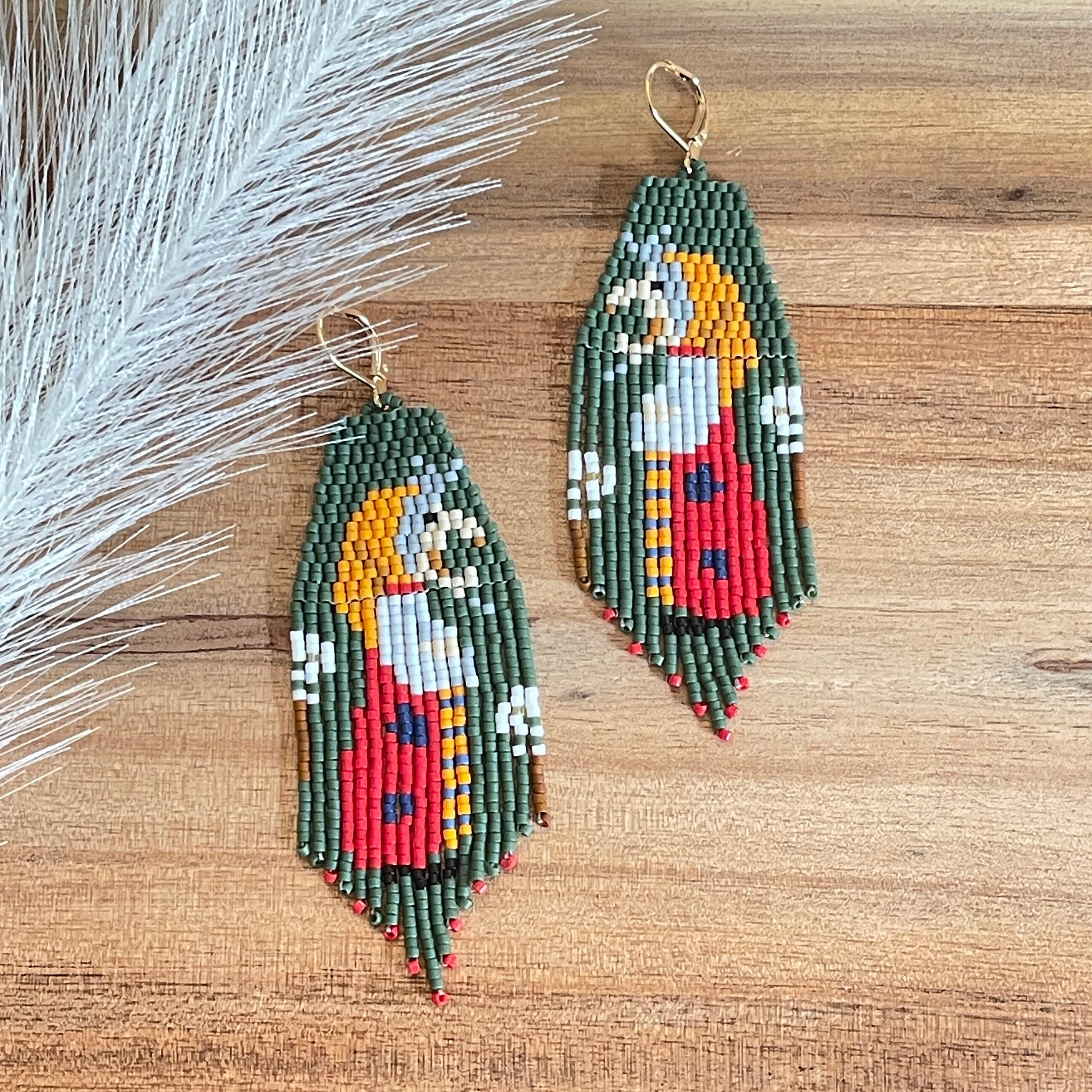 Baba Yaga Earrings, Cackling Kitchen Witch Earrings, Handwoven Earrings ...