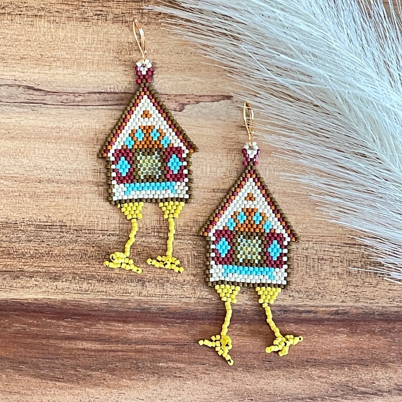 Baba Yaga Hut Earrings, House on Chicken Legs Earrings, Slavic Folklore ...