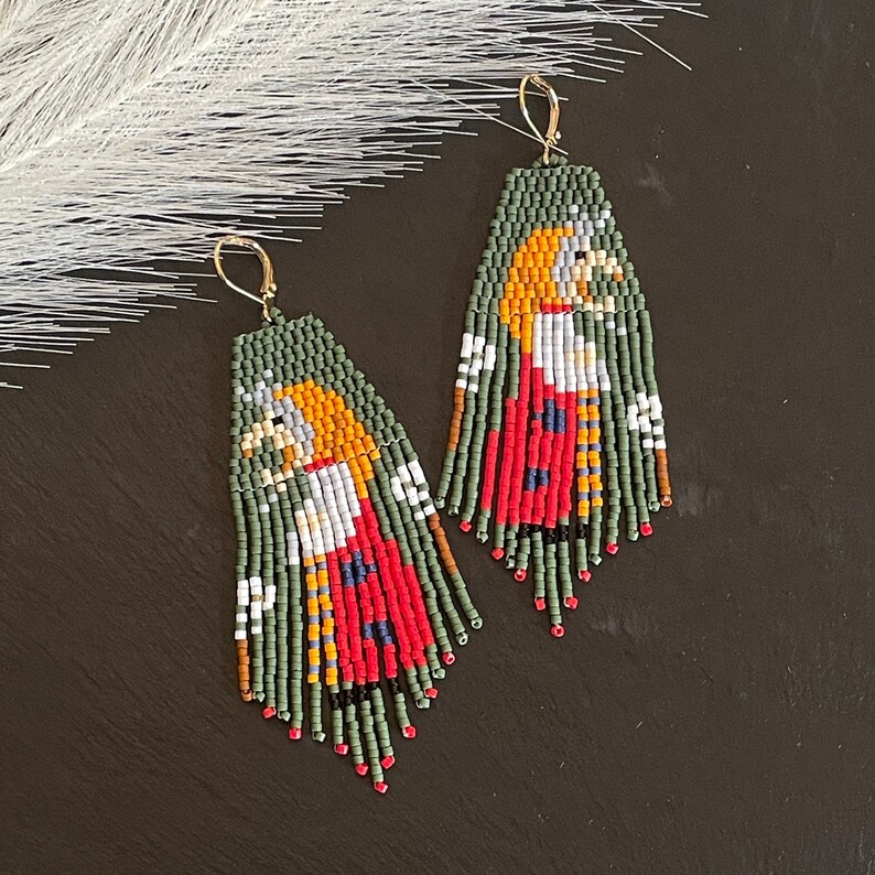 Baba Yaga Earrings, Cackling Kitchen Witch Earrings, Handwoven Earrings ...