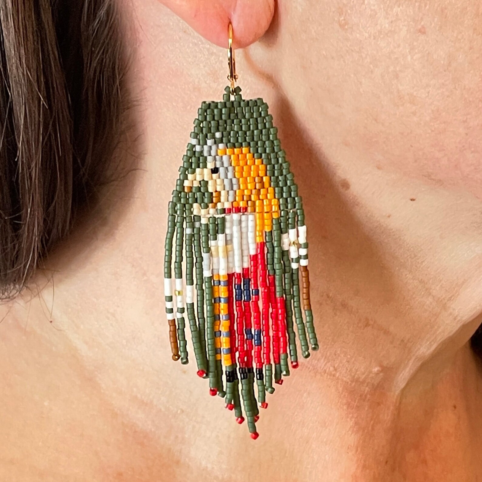 Baba Yaga Earrings, Cackling Kitchen Witch Earrings, Handwoven Earrings ...