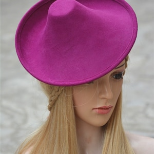 1 Pcs Hot Pink New Circle Wool Felt Hat Millinery Supply - Etsy