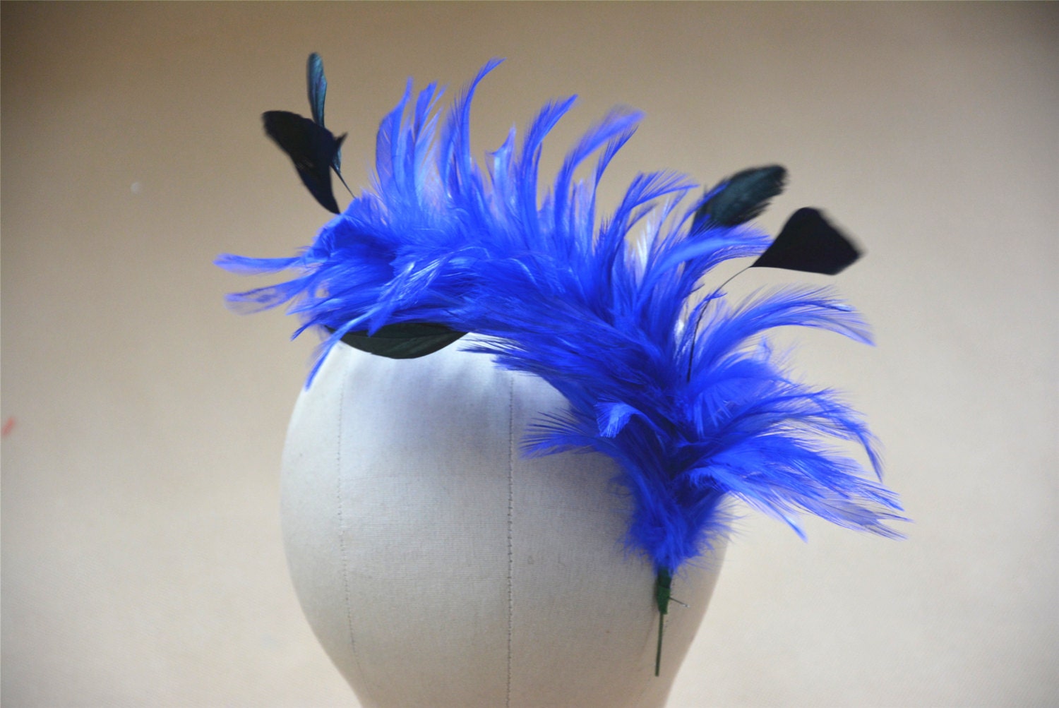 The Price is for 2pcs Royal Blue Hackle Coque Striped Feather - Etsy