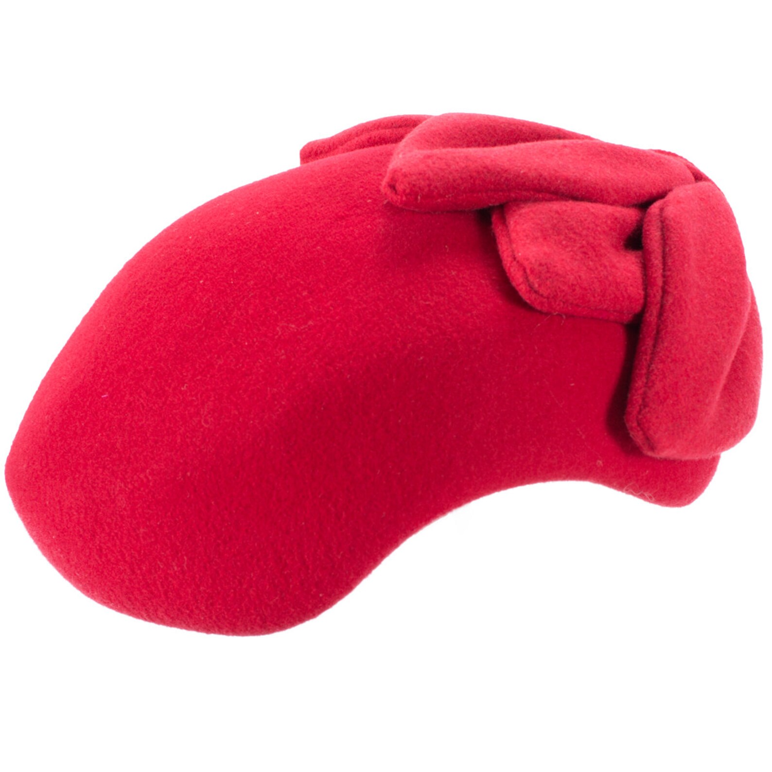 Red Womens 1920s Vintage Look Wool Felt Tam Beret Casque | Etsy